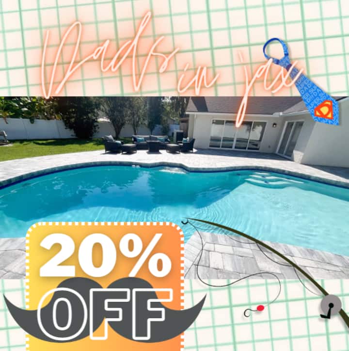 ~Dad's Splash_sleeps 8_heated Pool & Shade~ - 傑克遜維爾