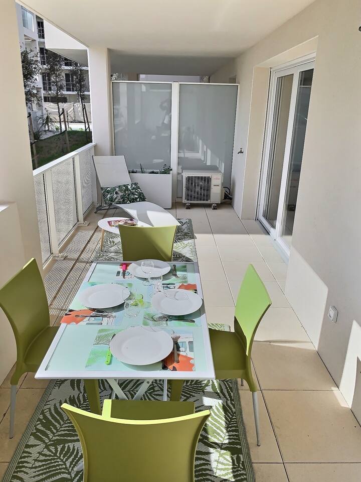 Loggia Verde -A 450m De La Mer, Coquet Appartement - Valras-Plage