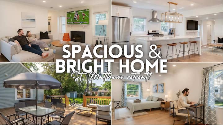 Cozy & Chic Home W Backyard | St. Matthews Retreat - Louisville, KY
