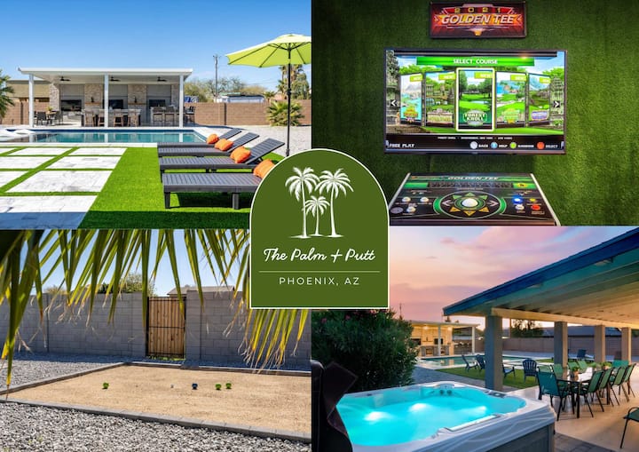 The Palm & Putt: Heated Pool | Golden Tee | Bocce - Phoenix