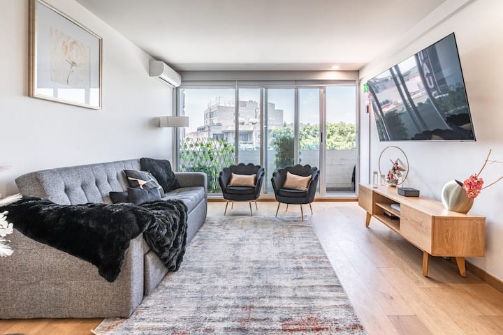 Rooftop Pool | Balcony | Views | Ac | Near Cafes - Mexico State