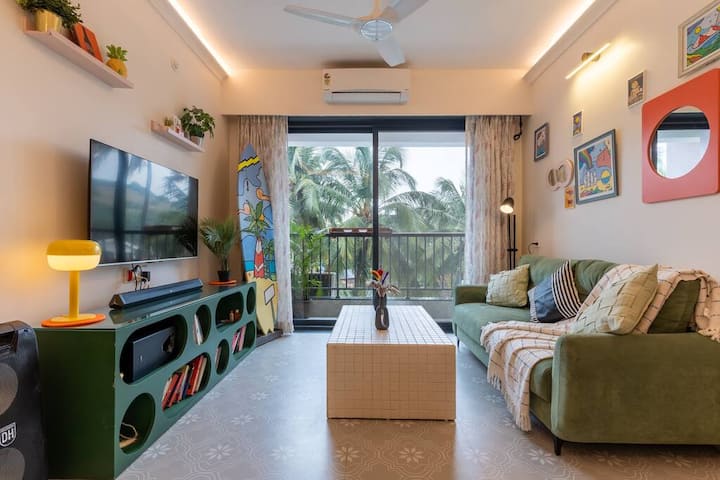 2bhk | Zero Airbnb Fee | Candy Shop | Beach | Pool - Goa