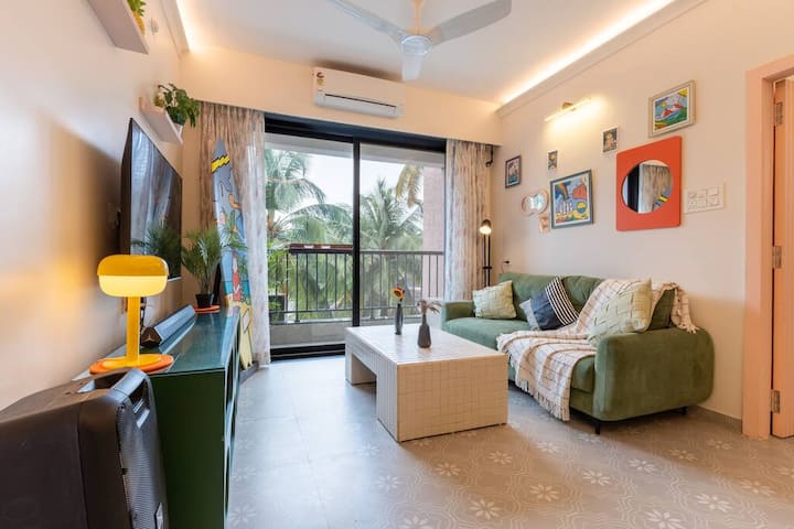 2bhk | Zero Airbnb Fee | Candy Shop | Beach | Baga - Goa