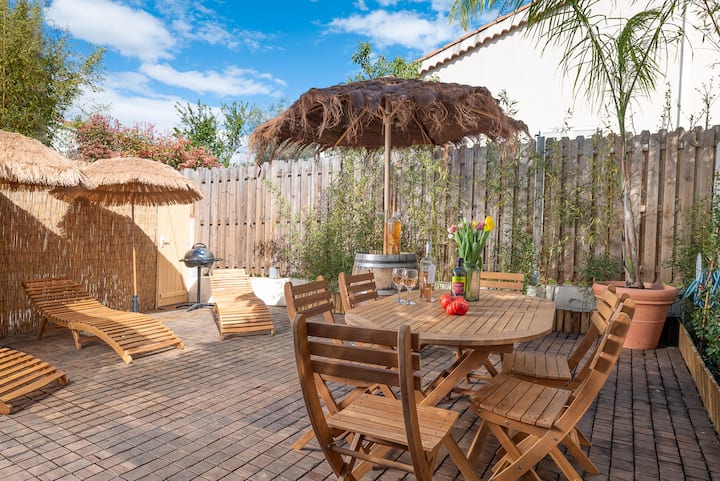 Jardin Privé La Cabane Bambou Mandara Beach - Antibes