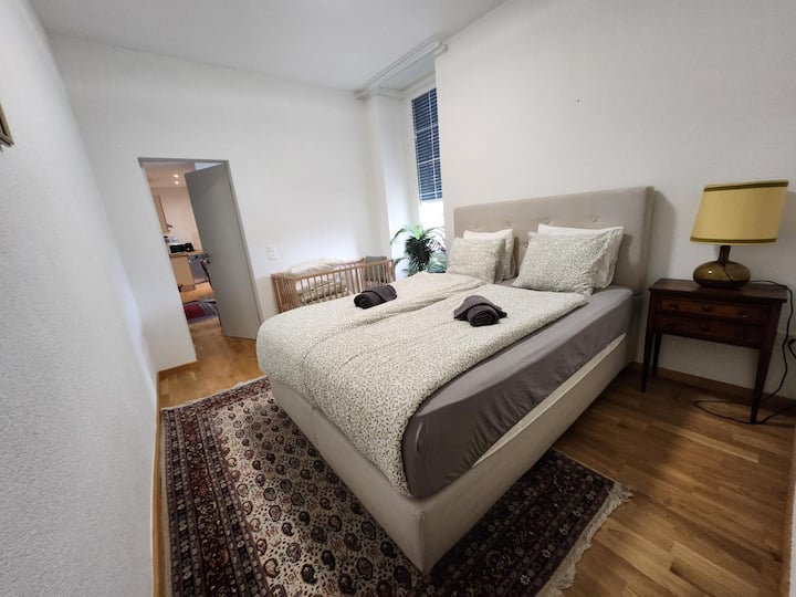Stylish 3-br Apt, High Ceilings, 6 Min To Lake - Leysin
