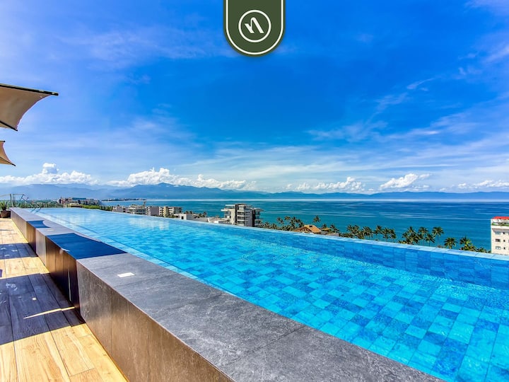 Centric 2br Condo- Balcony - Rooftop Pool - Bucerias