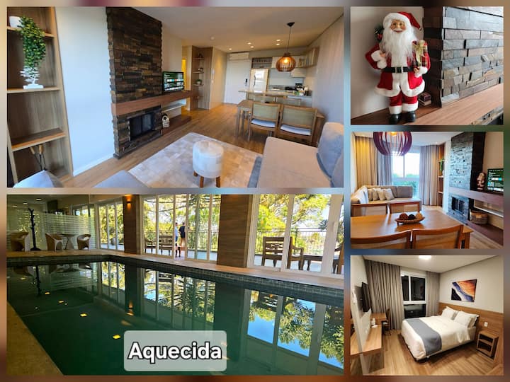 Elegante Serra Flat Com Vista Catedral - Canela