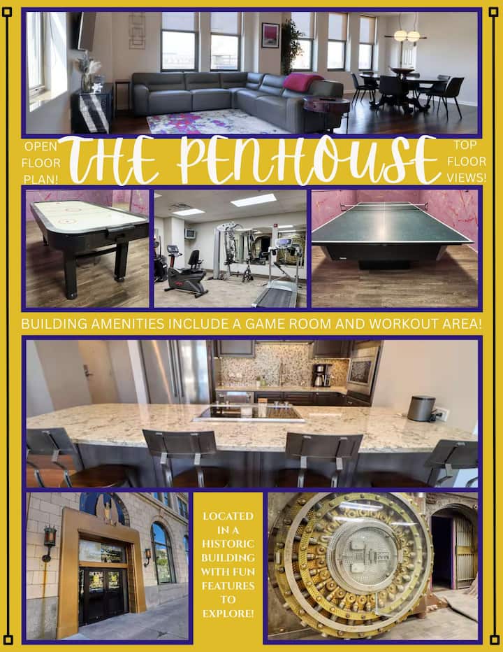 Penthouse Condo | 3 King Beds | Downtown Lincoln - Lincoln, NE