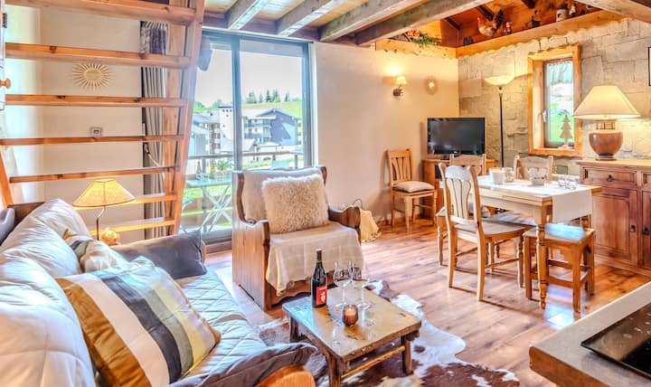 Slow Chalet Etale Duplex Sur Les Pistes Balcon - La Clusaz