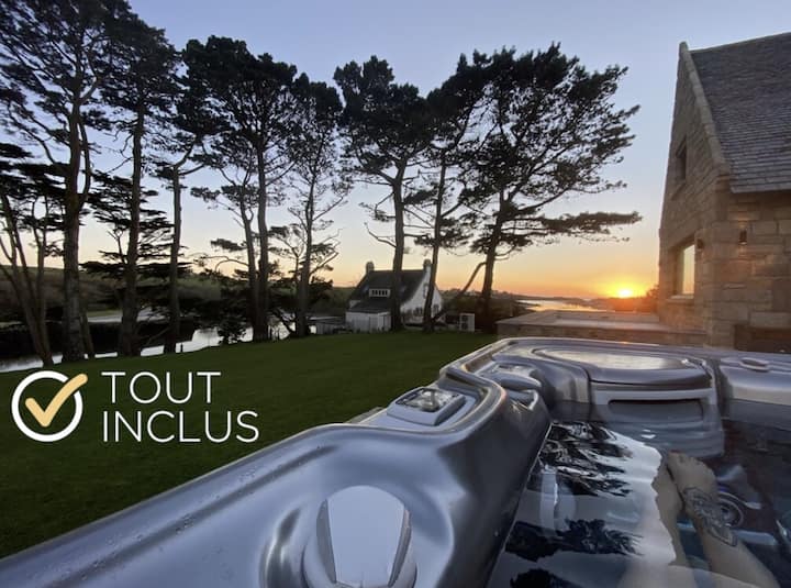 Ker Lan - Maison De Caractère Avec Spa Et Vue Mer - Porspoder