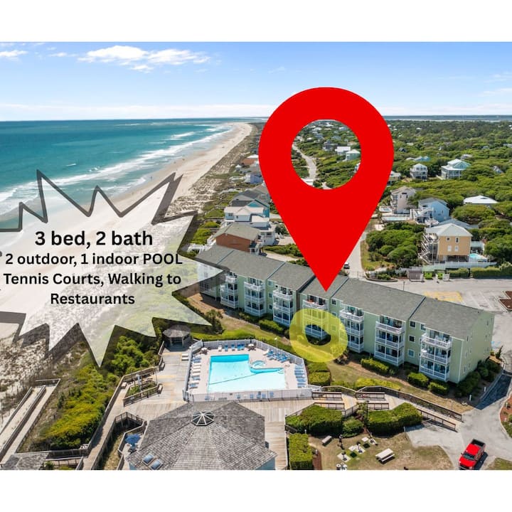Beach & Pool Front Cozy Condo At Pebble Beach - Emerald Isle, NC