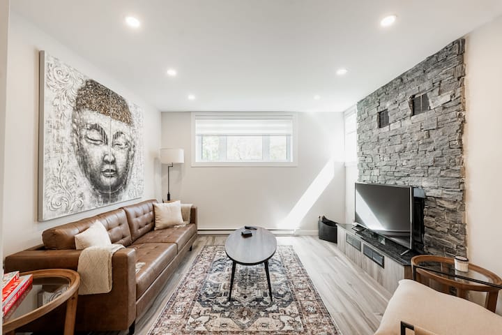Stylish 2br Lower Lvl Northern Retreat For 4ppl - Saint-Sauveur