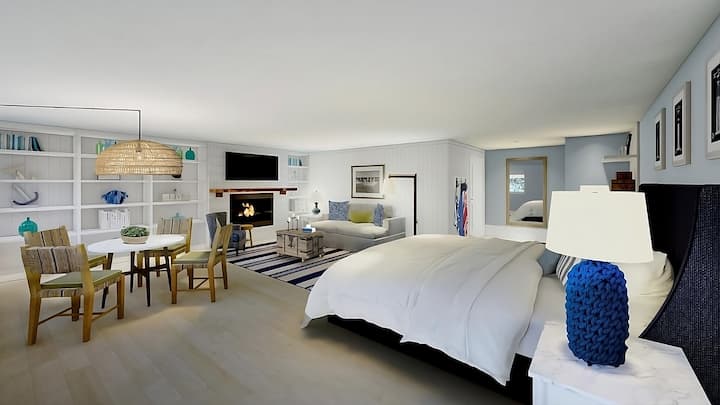 Beach Retreat | Spacious Suite With Fireplace - Falmouth, MA