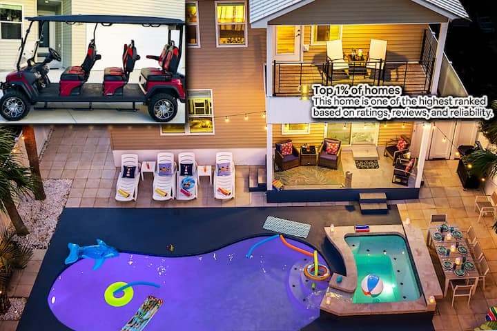 Sleeps26, Salt Spa/pool, Beach@2min Walk, Golfcart - Destin, FL