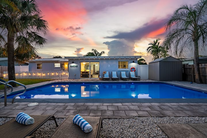 The Blue Bungalow - Fire Pit - Pool - Bbq - Jupiter, FL