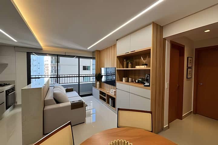 2q St Bueno | Ar, Office, Vaga, Cozinha, Lavadora - Goiânia