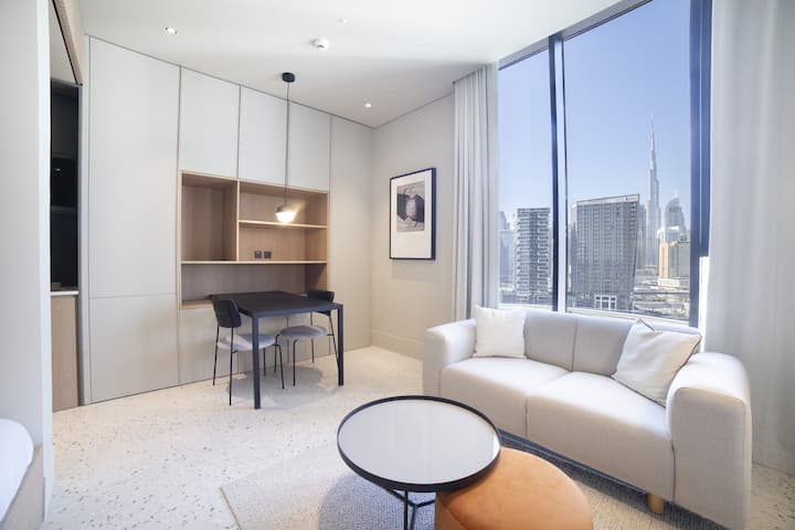 Studio W/ Burj Khalifa View | Upside Living - Dubai Airport (DXB)