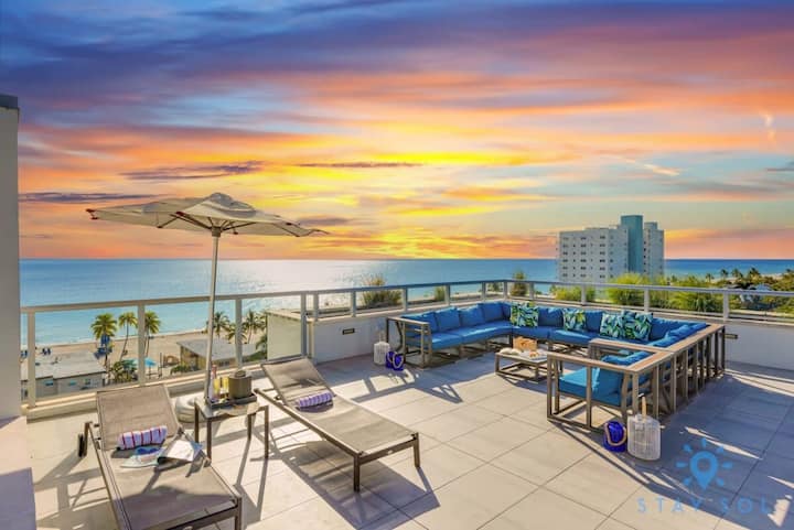 Hollywood Beach+ Gym | Rooftop Pool & Balcony - Dania Beach, FL