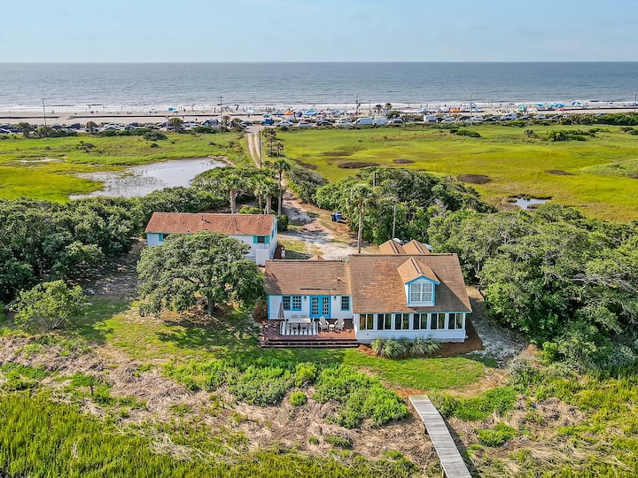 Private Island-2 Houses-beach Across- Sunset Views - Folly Beach, SC