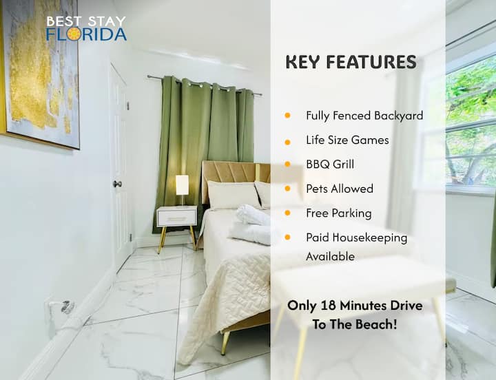 Fort Lauderdale Retreat, Fenced Yard, Bbq, N Beach - Fort Lauderdale