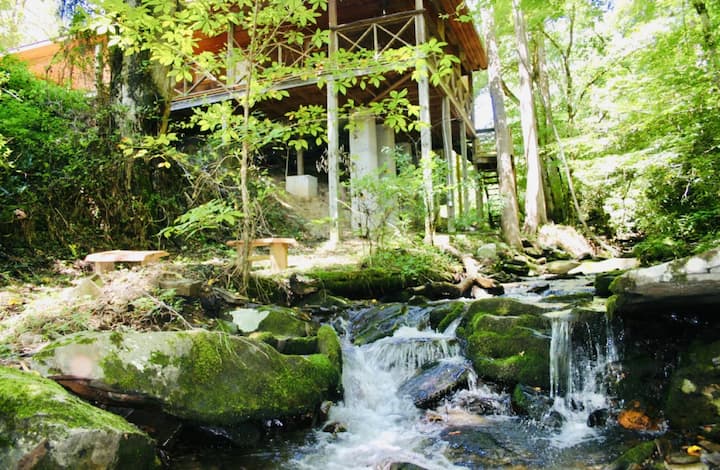 Log Cabin, Hot Tub, Fire Pit, Roaring Creek - Bryson City, NC