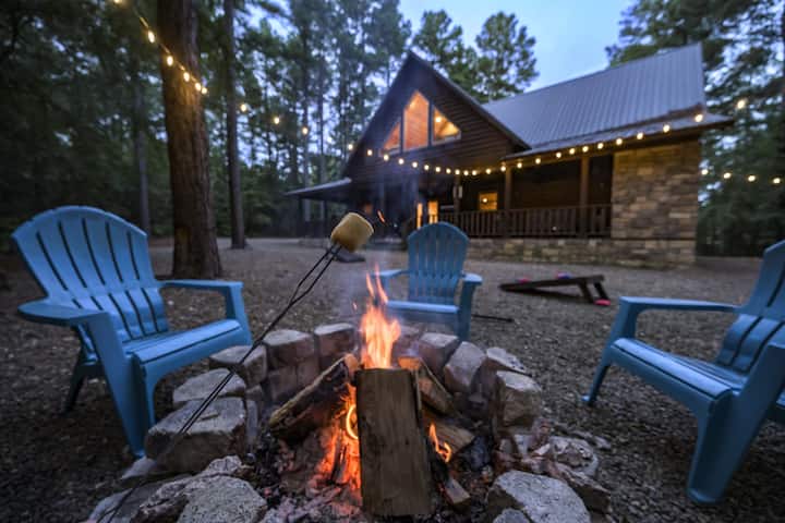 2mile->choctaw Landing, Hottub, Firepit~yard, King - Broken Bow, OK