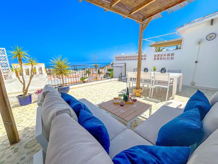 A2407 Charming Townhouse With Sea Views And Pool - Frigiliana