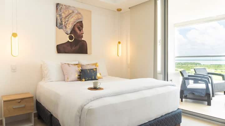 Cb1432 Cozy Suite 2min Airport-priv Balcony - Cartagena