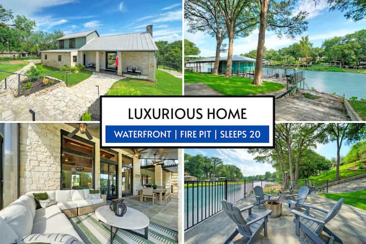 Waterfront | Fire Pit | Outdoor Kitchen | Sleeps20 - New Braunfels, TX