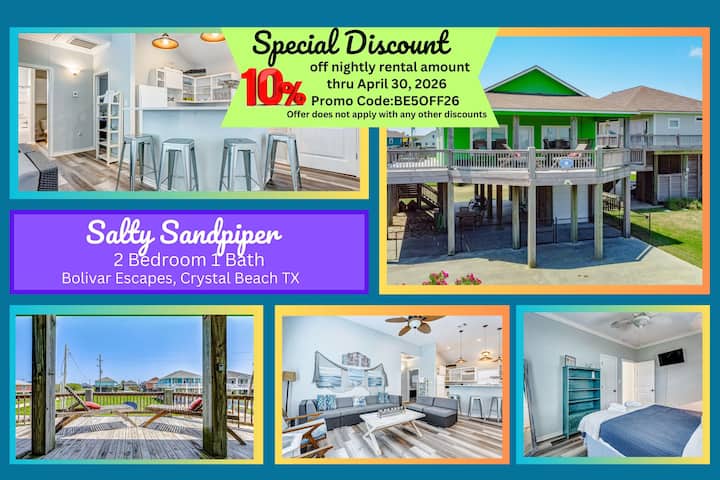 Salty Sandpiper-pet Friendy-2 Bedroom 1 Bath Home - Crystal Beach