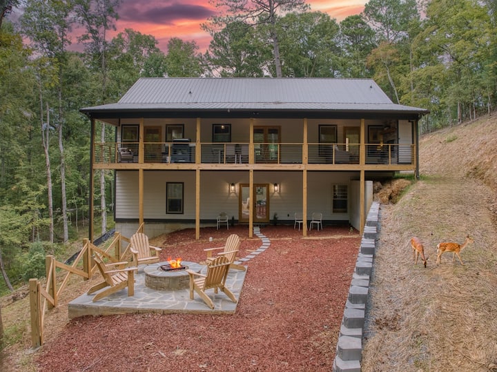 New Cabin: Game Rm, Fire Pit, 3 King Br W/ Bunk Rm - Ellijay