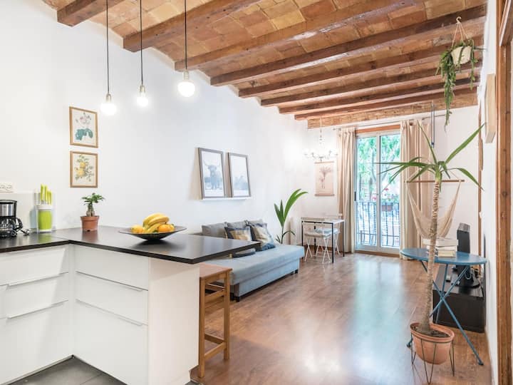 Appartement 2 Chambres Avec Poutres D'origine - Barcelona