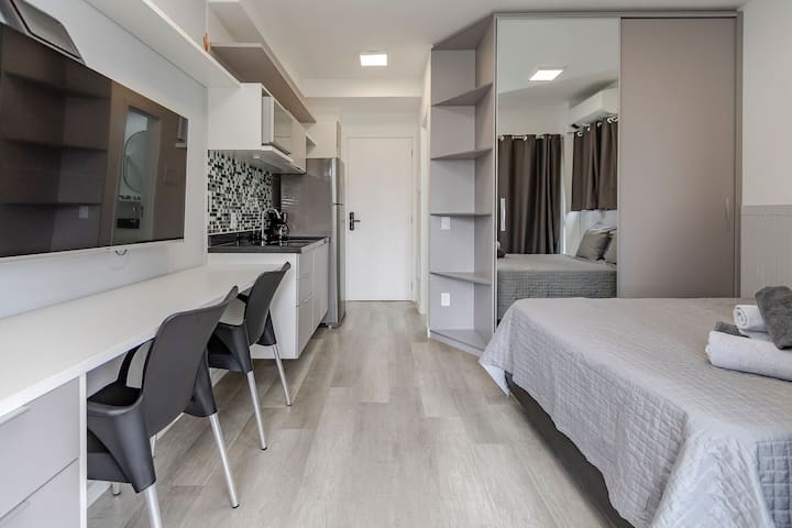Practicality | Studio With Rooftop Pool And Sauna - São Paulo