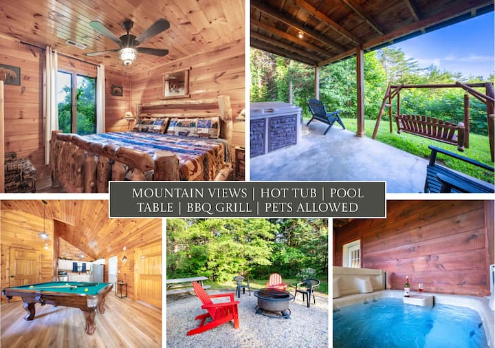 Smoky Mtn Cabin | Hot Tub, Game Room & Views - Gatlinburg, TN
