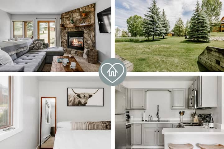 Chic Condo | King Bed | Patio, Hot Tub, Free Bus - Steamboat Springs, CO