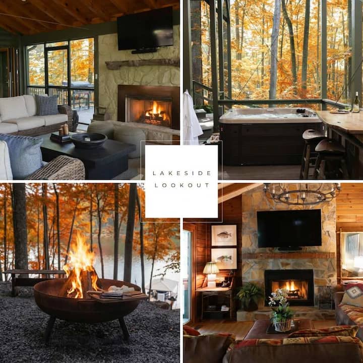 4 Bdrm, Hot Tub, Fire Pit, 2 Fireplaces, Lakefront - Blue Ridge, GA