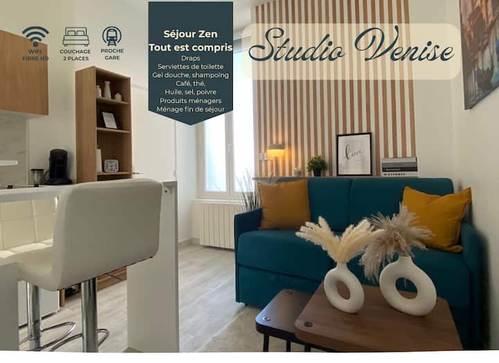 "La Venise" Studio Cosy & Calme Proche Gare - L'Isle-d'Abeau