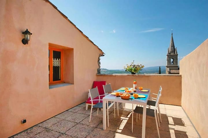 Ferienwohnung Mit Dachterrasse Und Panoramablick - Roussillon
