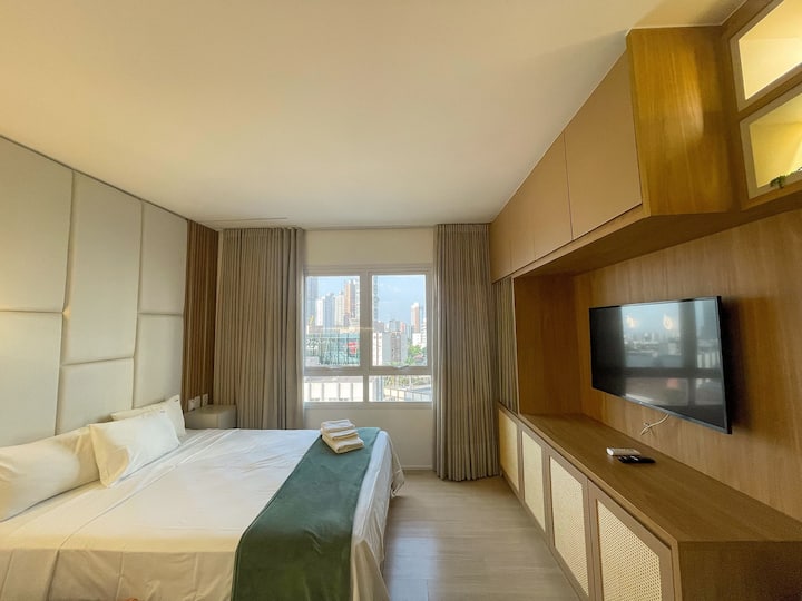 Flat, Marista, Cama Queen - Próx ÓRion/ipog/cbco - Goiânia