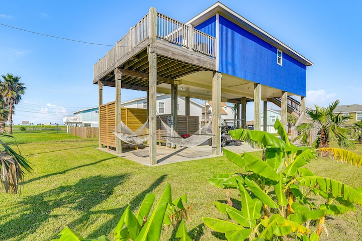 Walk To Beach: Galveston Home W/ Golf Cart! - Jamaica Beach, TX