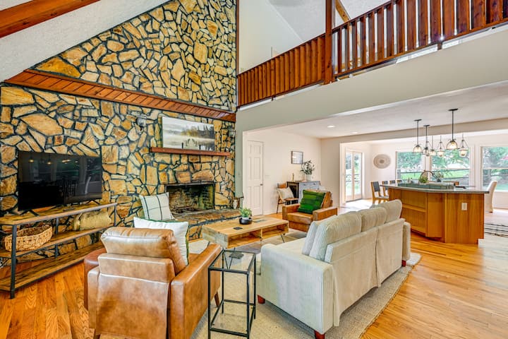 Porch, Yard & Creek Access: Spacious Sylva Home! - Sylva, NC