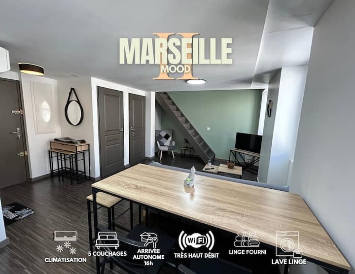 Duplex Centre Ville Marseille Clim 5 Personnes - Plan-de-Cuques