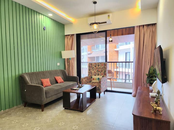 Botanica A403 Cozy 1bhk With Balcony In Candolim - Goa