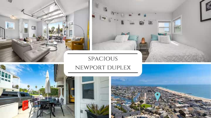 Giant Newport Duplex - Surf, Sand, Parking, Wifi - Newport Beach, CA