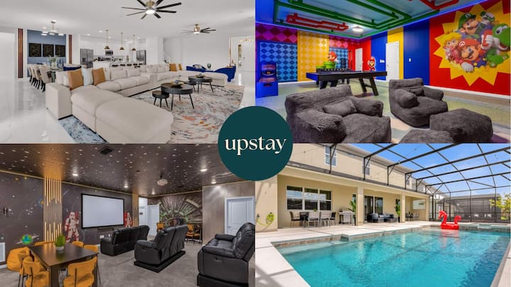 Upstay | Epic Group Getaway With Pool & Theater - Kissimmee, FL