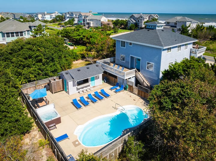 Semi-oceanfront W/heated Pool, Cabana, Ocean Views - Corolla, NC