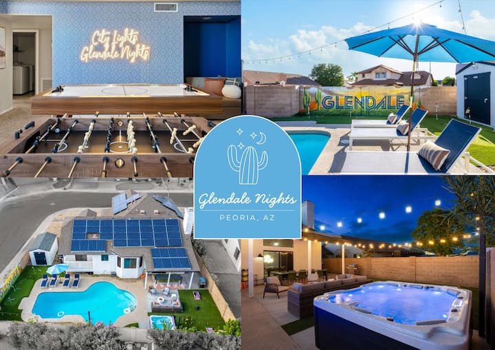 Glendale Nights: Sleeps 20 | Pool, Hottub, & Games - Glendale, AZ
