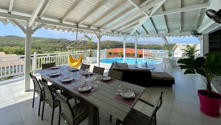 Ti Paradi, Villa 12 Pers, 2 Piscines, Vue Golf Mer - Fort-de-France