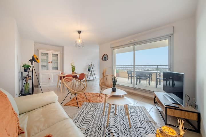 L'escale Du Port - 4 ÉToiles - Vue Mer - Parking - Palavas-les-Flots