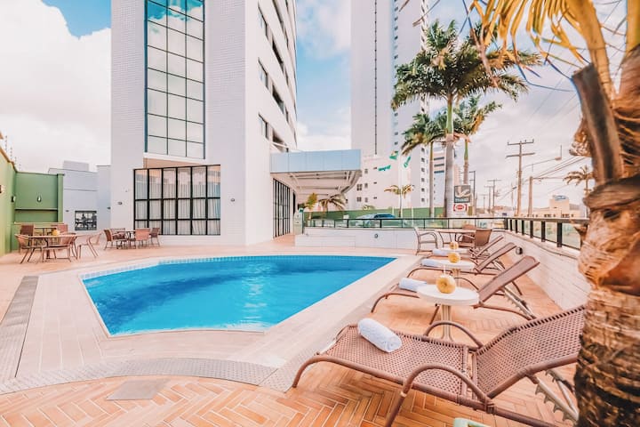 Suíte #1706 Em Hotel A 180m Da Praia - Natal